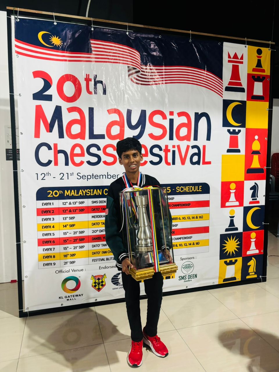 Kavin Mohan wins 20th Dato Arthur Tan Malaysian Open - ChessNinja